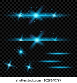 Set Blue Lighting Sparkle Stock Vector (Royalty Free) 1029140797 ...