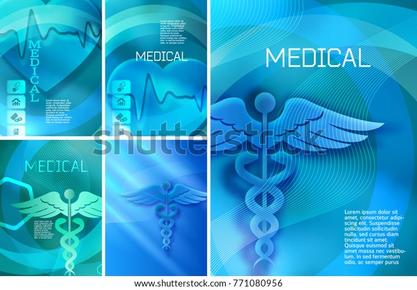 Set Blue Medical Background Abstract Concept Stock Vector (Royalty Free ...