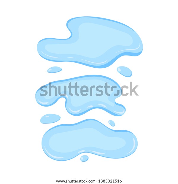 Set Blue Puddle Icon Liquid Flat Stock Vector (Royalty Free) 1385021516 ...