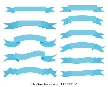 Set Blue Ribbons Stock Vector (Royalty Free) 197788436 | Shutterstock