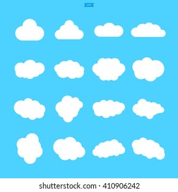 Set Blue Sky Clouds Cloud Icon Stock Vector (Royalty Free) 376862737 ...