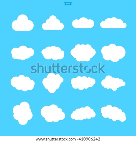 Set Blue Sky Cloud Icon Stock Vector (Royalty Free) 410906242 ...