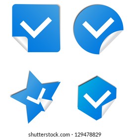 Set Blue Stickers Tick Stock Vector (Royalty Free) 129478829 | Shutterstock