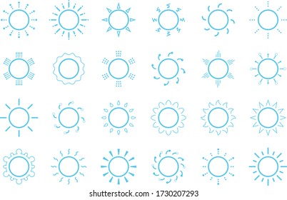 Set Blue Sun Icons Vector Illustration Stock Vector (Royalty Free ...