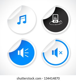 Set Blue White Vector Stickers Icons Stock Vector (Royalty Free ...