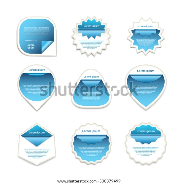 Set Blue White Vector Stickers Vector Stock Vector (Royalty Free ...