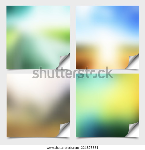 Set Blur Color Blank Paper Fold Stock Vector (Royalty Free) 331875881 ...