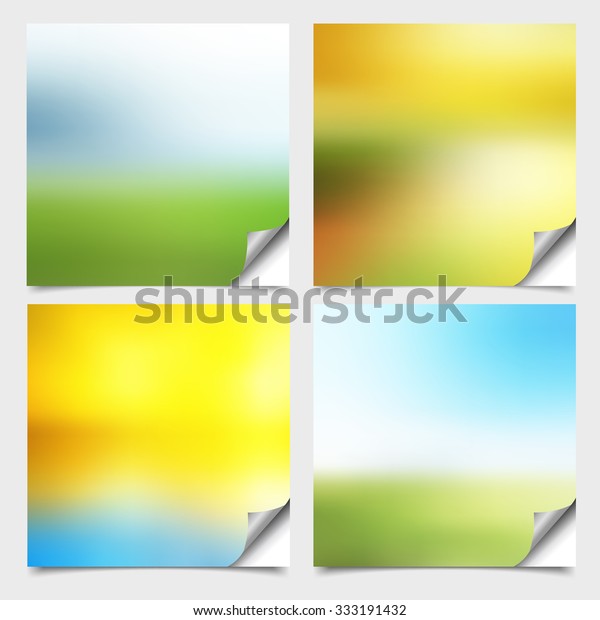 Set Blur Color Blank Paper Fold Stock Vector (Royalty Free) 333191432 ...