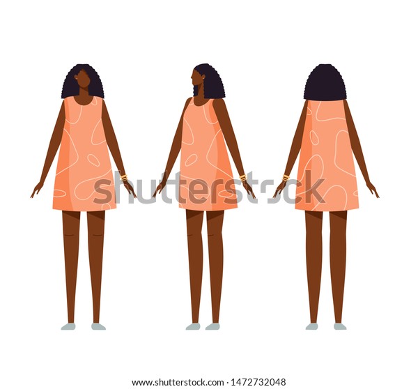 Set Body Positions Animation Front Side Stock Vector (Royalty Free ...