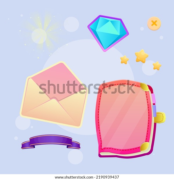 Juego De Juegos De Libros UI: vector de stock (libre de regalías ...
