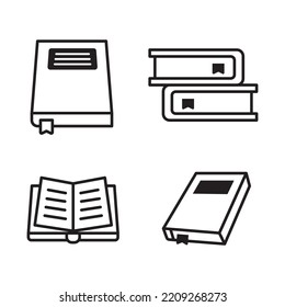 Set Book Icons Black White Design Stock Vector (Royalty Free ...