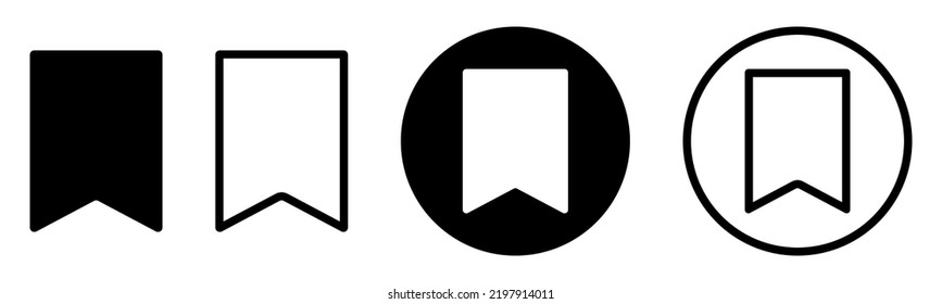 Set Bookmark Icons Symbol Website Design Stock Vector (Royalty Free ...