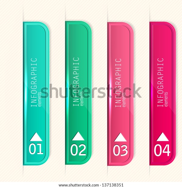 Set Bookmarks Stickers Labels Tags Numbered Stock Vector (Royalty Free ...
