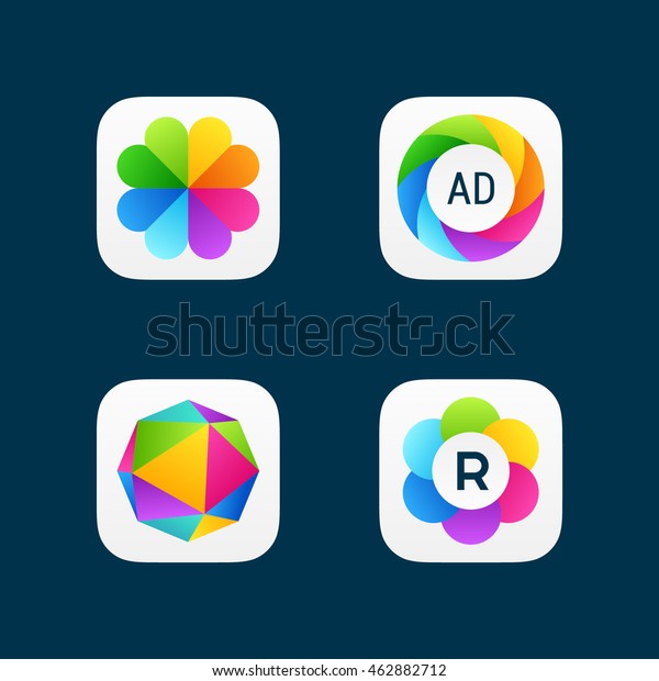 Set Bright App Icons 5 Stock Vector (Royalty Free) 462882712