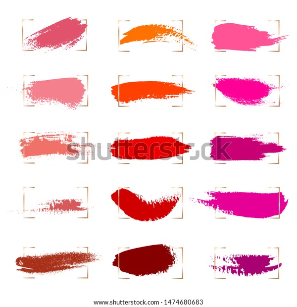 Set Bright Brush Strokes Spots On Stock Vector (Royalty Free ...