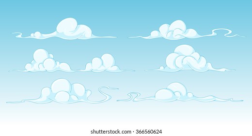 Set Bright Cartoon Clouds Stock Vector (Royalty Free) 366560624 ...