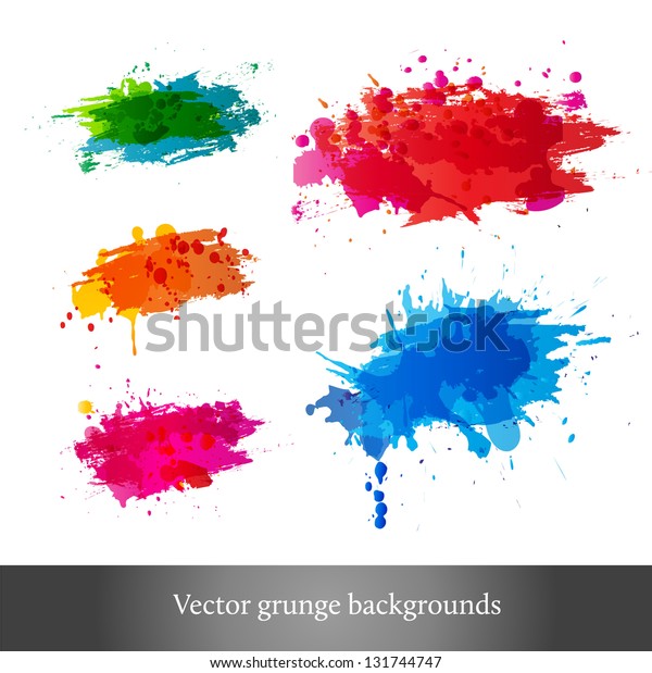 Set Bright Grunge Backgrounds Vector Illustration Stock Vector (Royalty ...