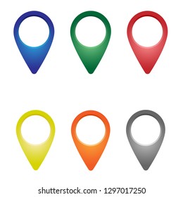 Set Colorful Map Markers Stock Vector (Royalty Free) 1297017235