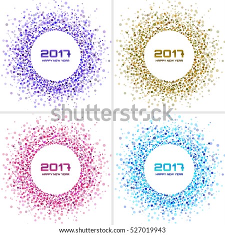 Set Bright New Year 2017 Circle Stock Vector (Royalty Free) 527019943 ...