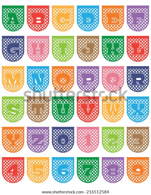 Set Bright Paper Bunting Cut Out Stock Vector (Royalty Free) 216512584 ...