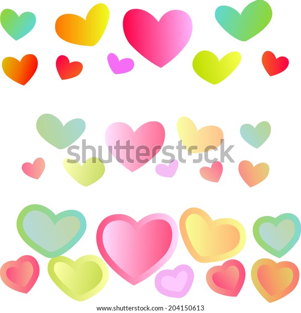 Set Bright Pastel Colored Hearts Your Stock Vector (Royalty Free ...