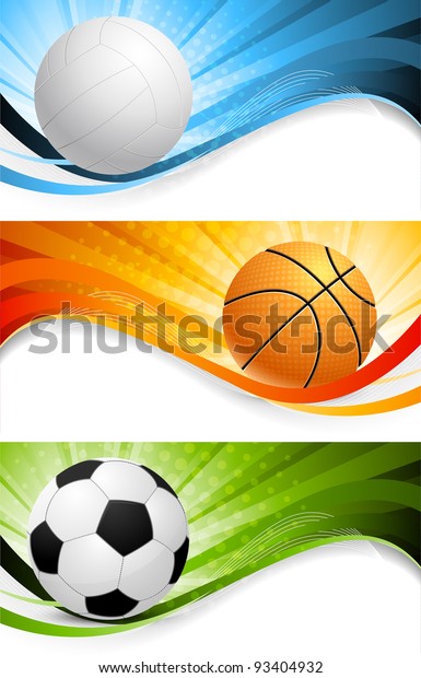 Set Bright Sport Banners Stock Vector (Royalty Free) 93404932