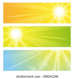 Set Bright Sunny Banners Stock Vector (Royalty Free) 108241268 ...