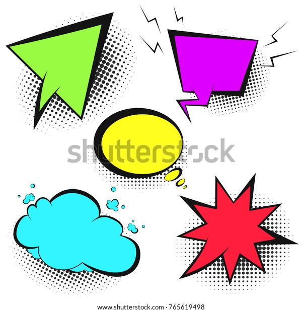 Set Bright Vector Retro Color Comic Stock Vector (Royalty Free ...