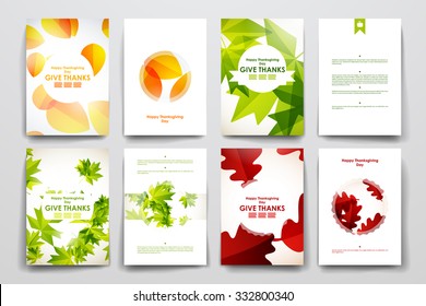 Set Brochure Poster Templates Autumn Style Stock Vector (Royalty Free ...