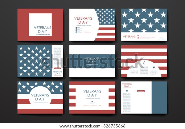 Set Brochure Poster Templates Veterans Day Stock Vector (Royalty Free ...