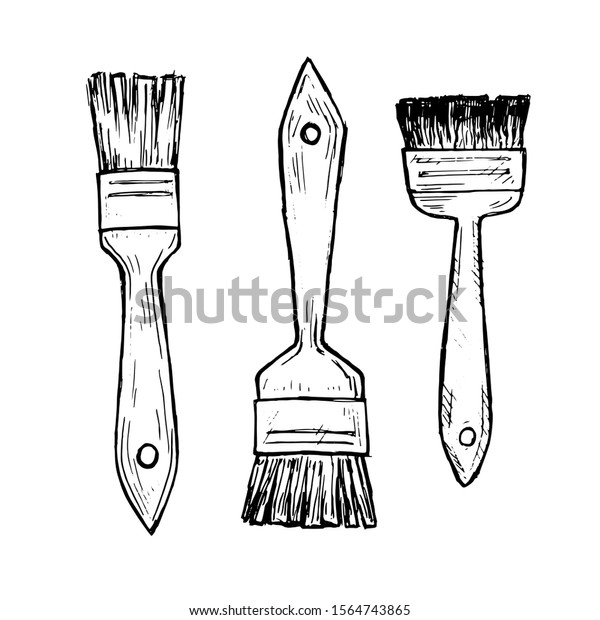 Set Brush Sketches Drawn By Hand Stock Vector (Royalty Free) 1564743865
