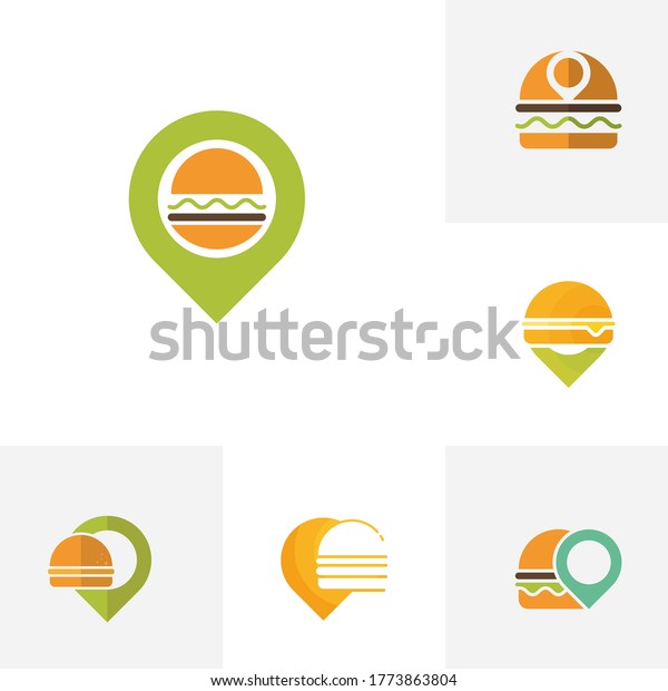 Set Burger Point Logo Design Concepts Stock Vector (Royalty Free ...
