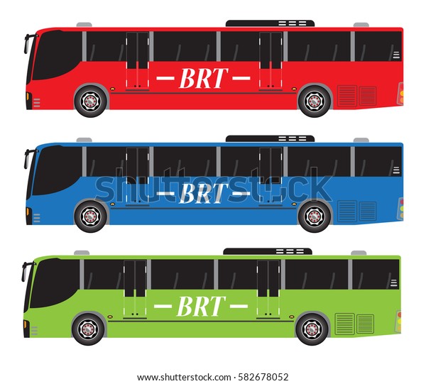 Set Bus Rapid Transit Brt Vector Stock Vector (Royalty Free) 582678052 ...