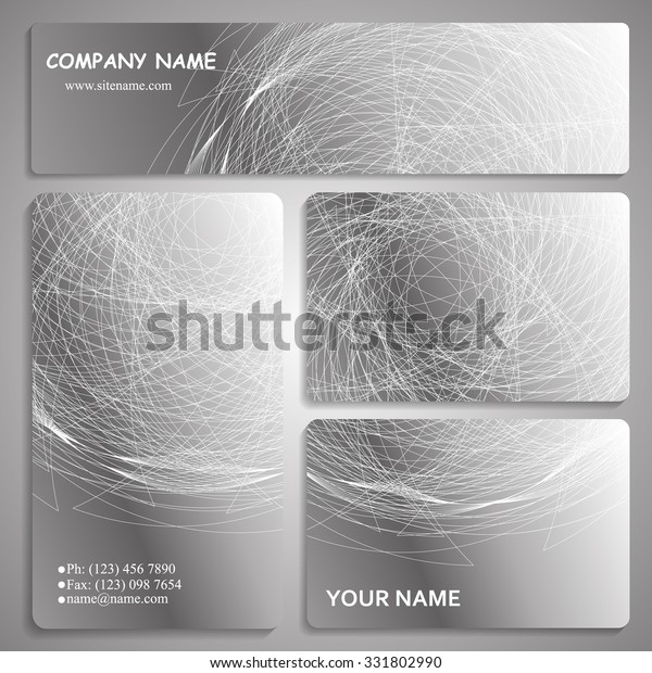 Set Business Card Header Templates Stripy Stock Vector (Royalty Free ...