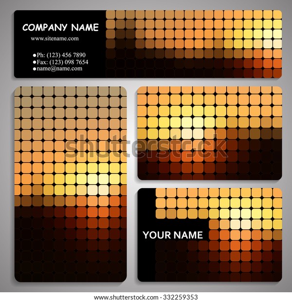 Set Business Card Header Templates Colorful Stock Vector (Royalty Free ...