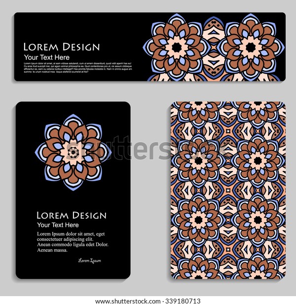 Set Business Card Header Templates Hand Stock Vector (Royalty Free ...