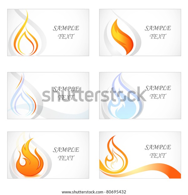 Set Business Cards Flames Fire Vector Stock Vector (Royalty Free ...