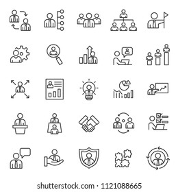 Set Business Development Management Icons Simple Stock Vector (Royalty ...