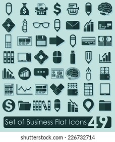 Set Business Flat Icons Stock Vector (Royalty Free) 226732714 ...