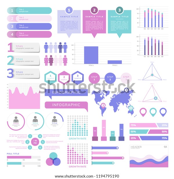 Set Business Infograph Vectors Stock Vector (Royalty Free) 1194795190 ...