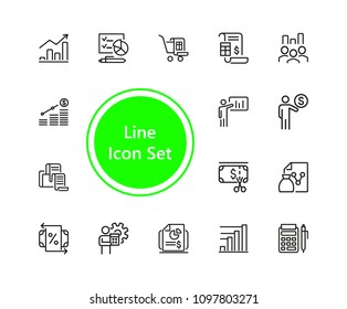 Set Business Process Line Icons Document Stock Vector (Royalty Free ...