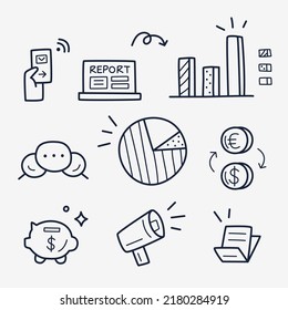 Set Business Report Doodle Elements Stock Vector (Royalty Free ...
