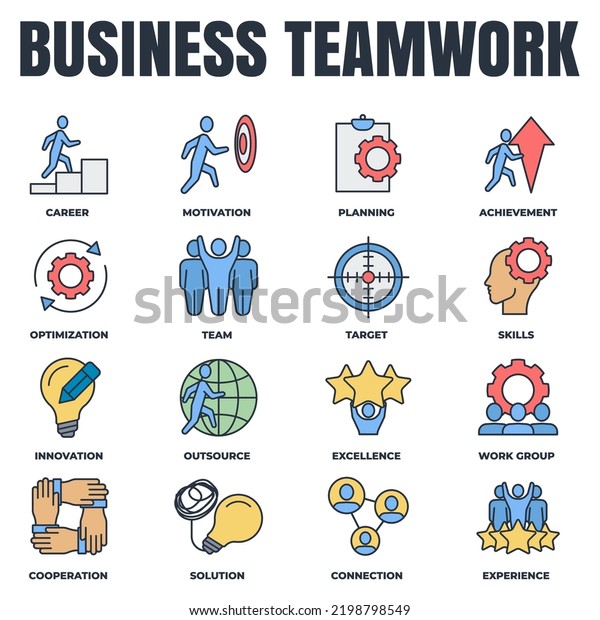 Set Business Teamwork Icon Logo Vector Stock Vector (Royalty Free ...