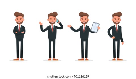 Set Businessman Character Vector Design Stock Vector (Royalty Free ...