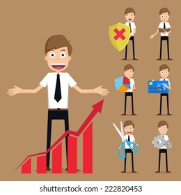 Set Businessman Characters Vector: เวกเตอร์สต็อก (ปลอดค่าลิขสิทธิ์ ...