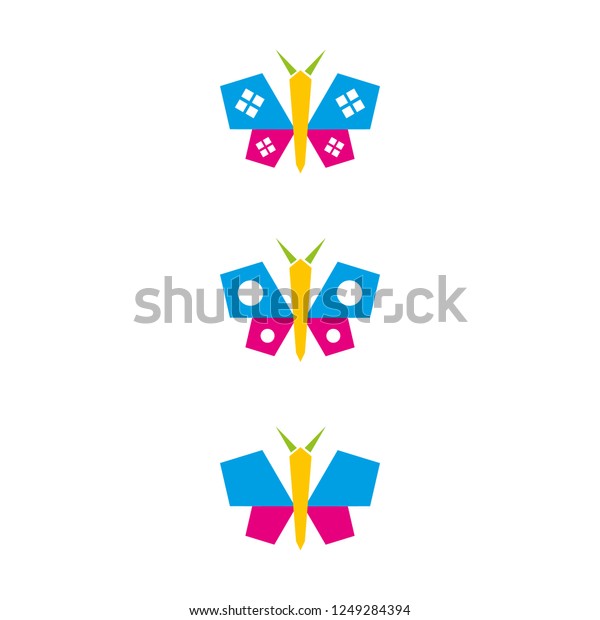 Set Butterfly Icons Stock Vector (Royalty Free) 1249284394 | Shutterstock