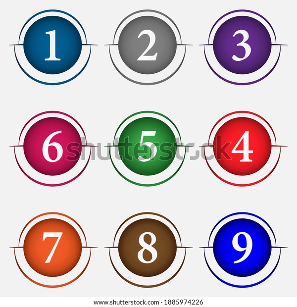 Set Buttons Numbers Number Flat Design Stock Vector (Royalty Free ...