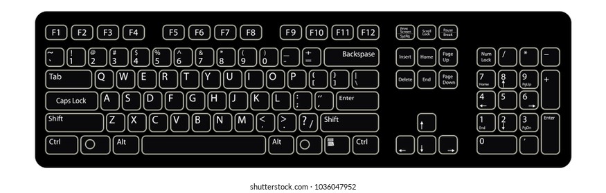 Set Buttons Pc Keyboard 스톡 벡터(로열티 프리) 1036047952 | Shutterstock