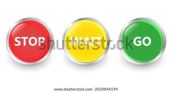 Set Buttons Stop Wait Go Glass Stock Vector (Royalty Free) 2024844194