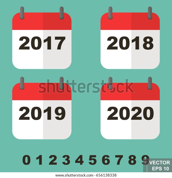 Set Calendar 2017 2018 2019 2020 Stock Vector (Royalty Free) 656138338 ...
